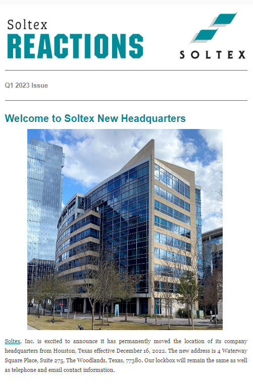Soltex's New Supply Chain Partners, Soltex's Lubricant Additives ...